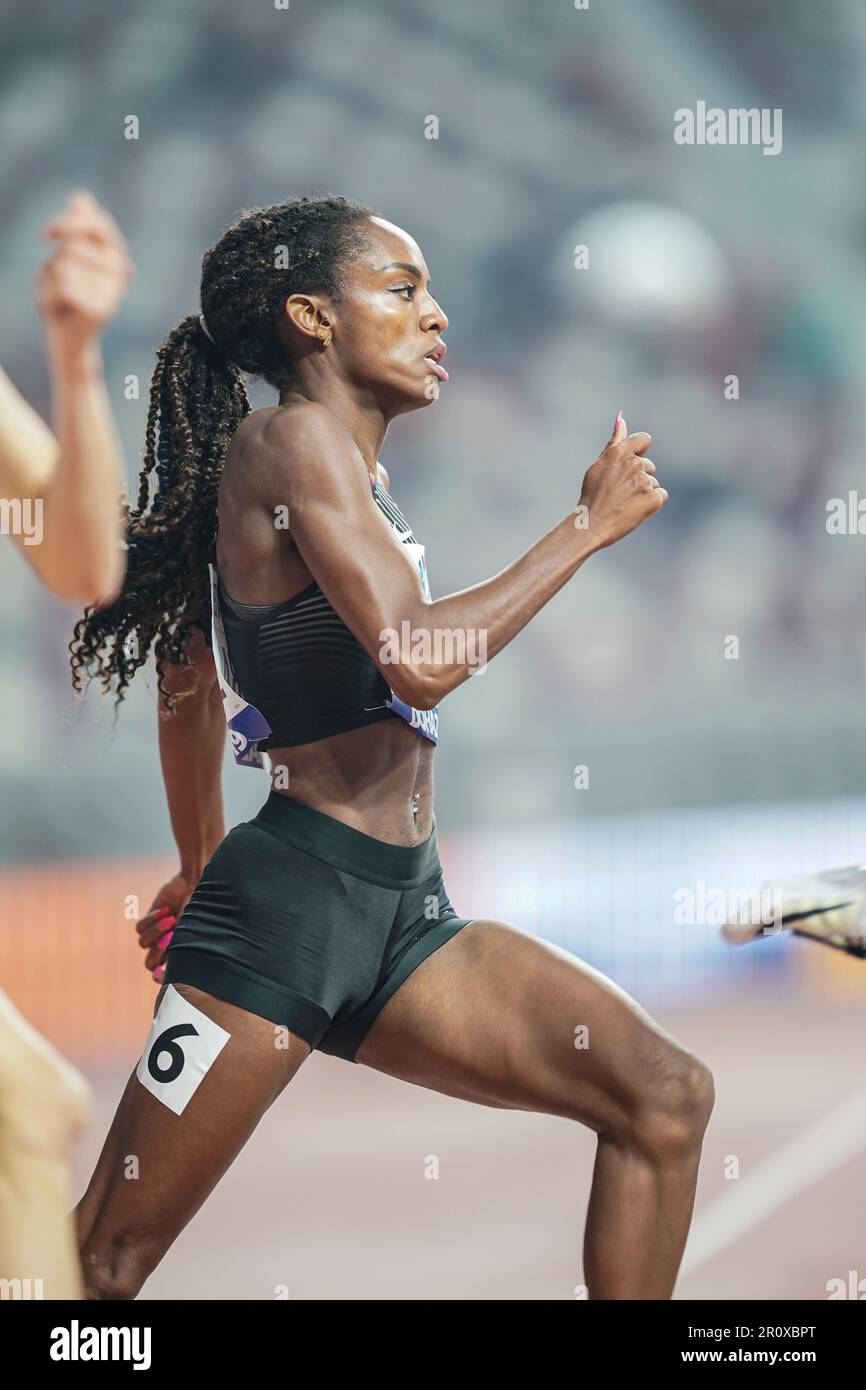 Aiyanna-Brigitte Stiverne running the 400m at the 2019 World Athletics ...