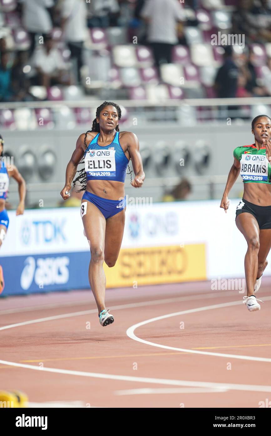 Kendall ELLIS running the 400m at the 2019 World Athletics ...
