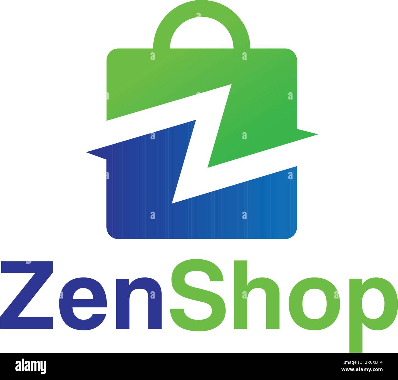 Modern Colorful Zen Shop grocery bag logo design Stock Vector Image ...