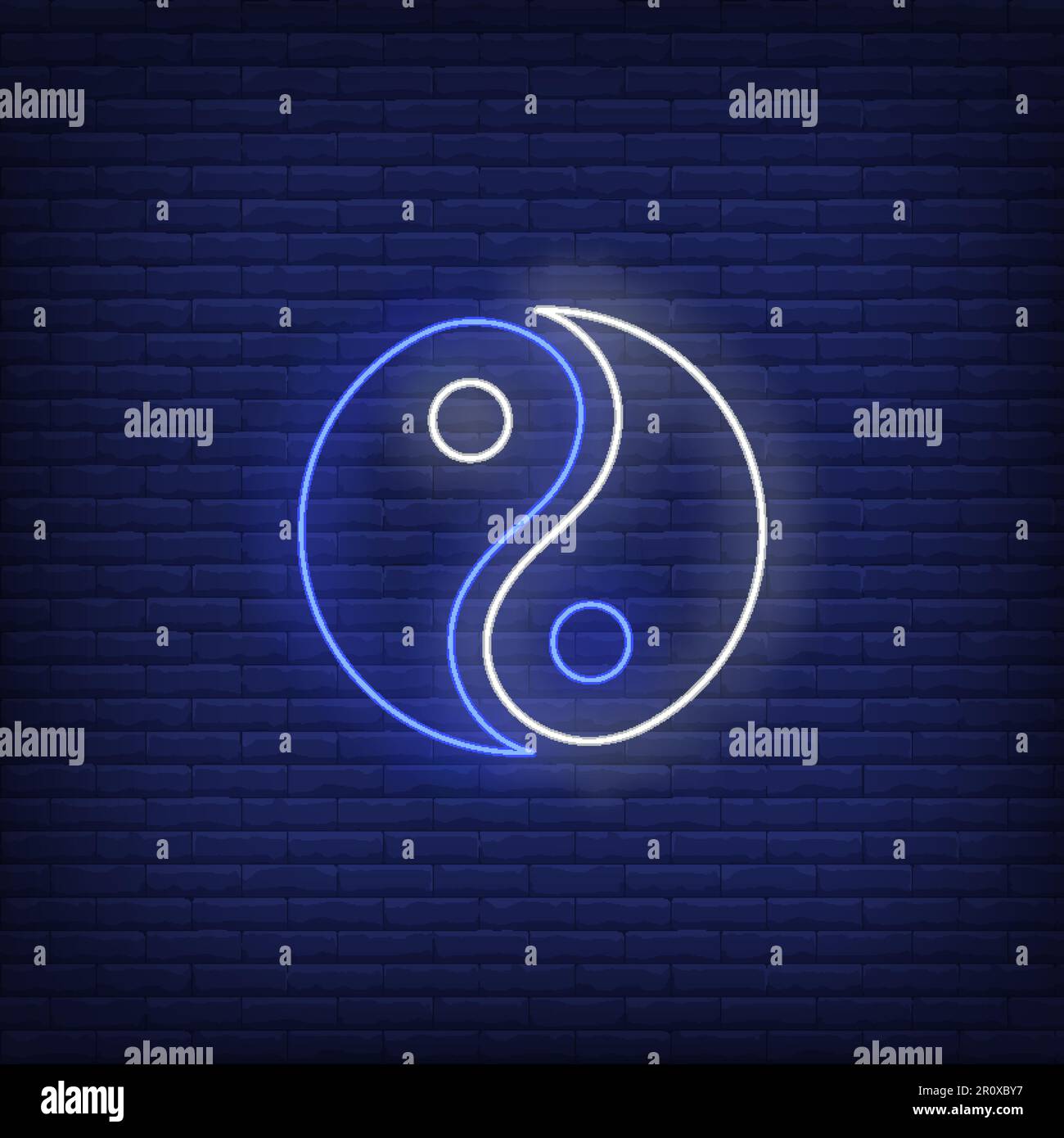 Yin Yang Neon Sign Stock Vector Image And Art Alamy