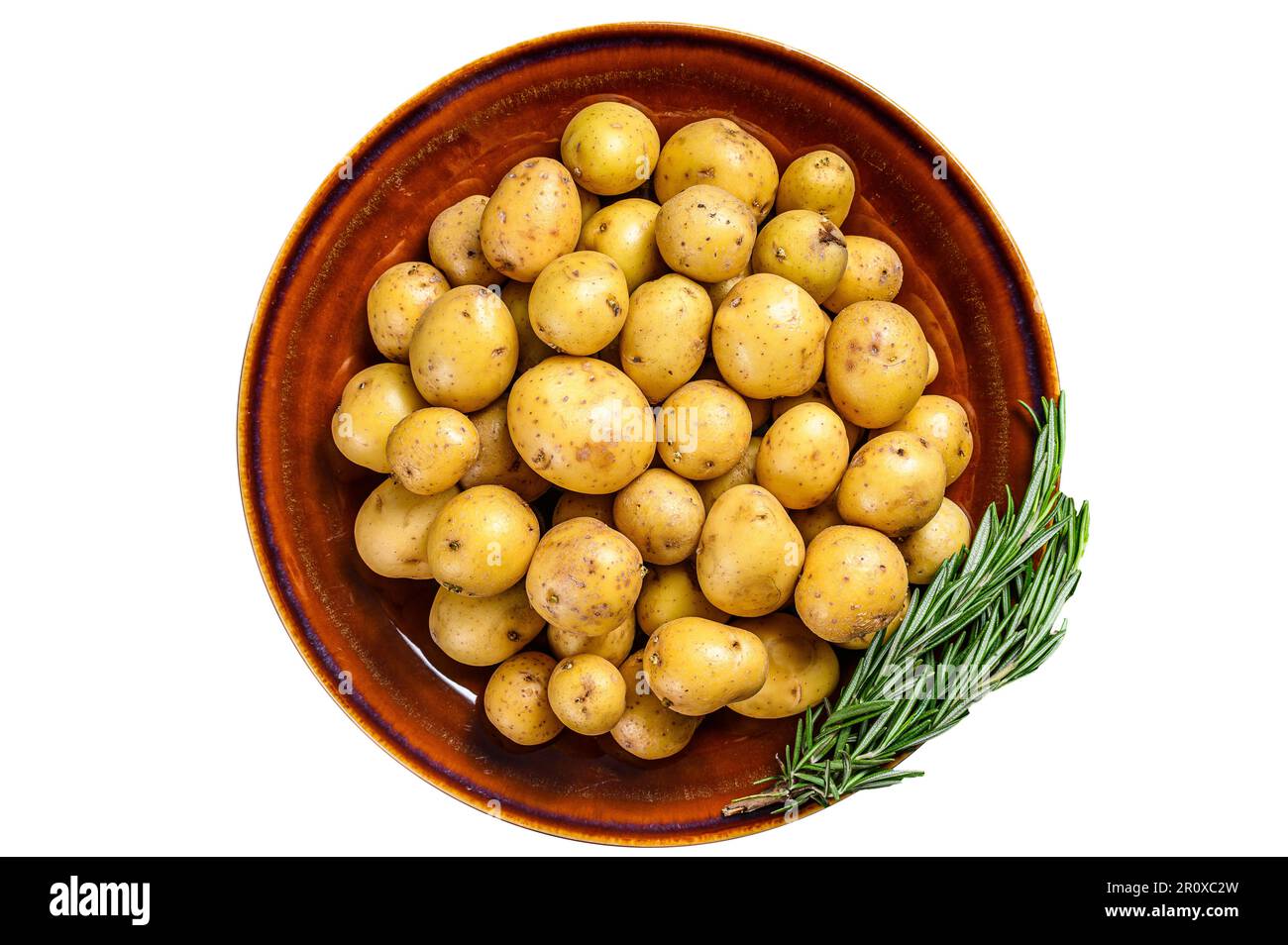 Raw baby mini Potatoes. Isolated on white background Stock Photo - Alamy