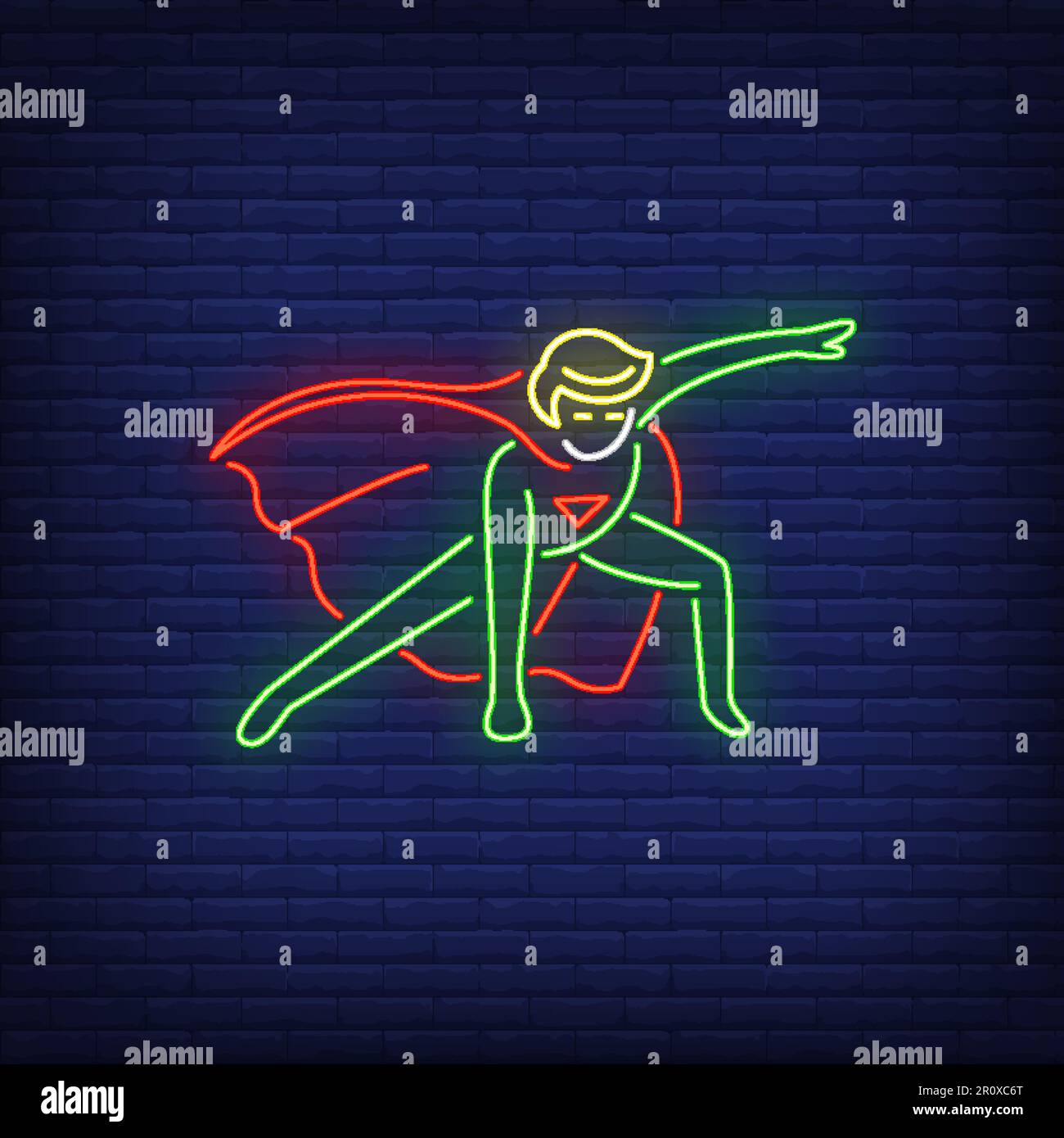 Superhero landing neon sign Stock Vector Image & Art - Alamy
