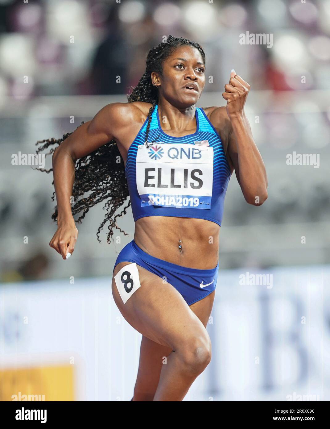 Kendall ELLIS running the 400m at the 2019 World Athletics ...