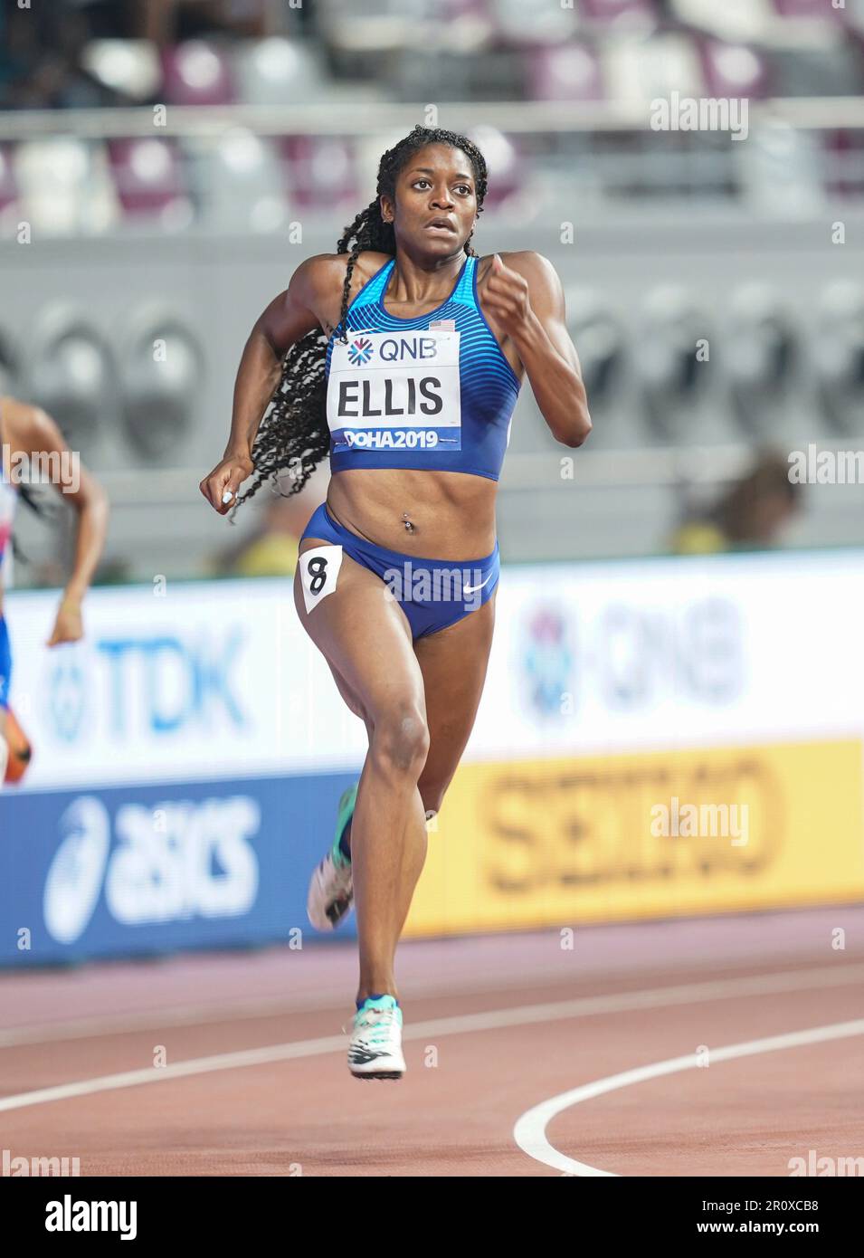 Kendall ELLIS running the 400m at the 2019 World Athletics ...