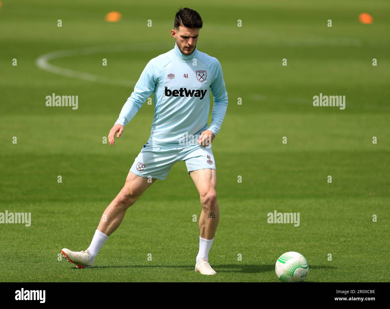 West Ham United's Declan Rice during a training session at Rush Green ...
