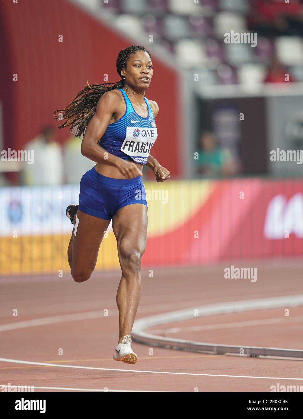 Phyllis FRANCIS running the 400m at the 2019 World Athletics ...