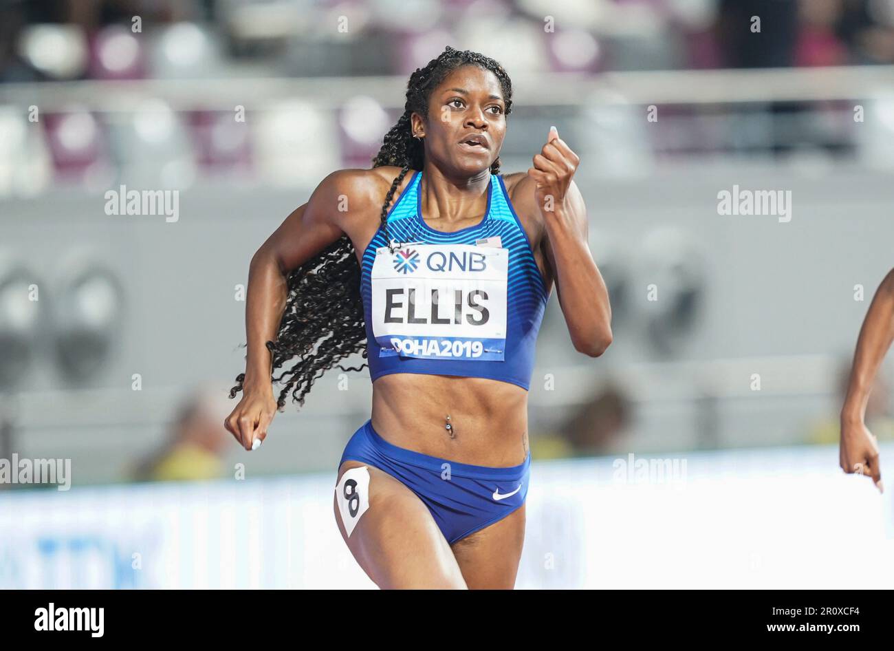 Kendall ELLIS running the 400m at the 2019 World Athletics ...