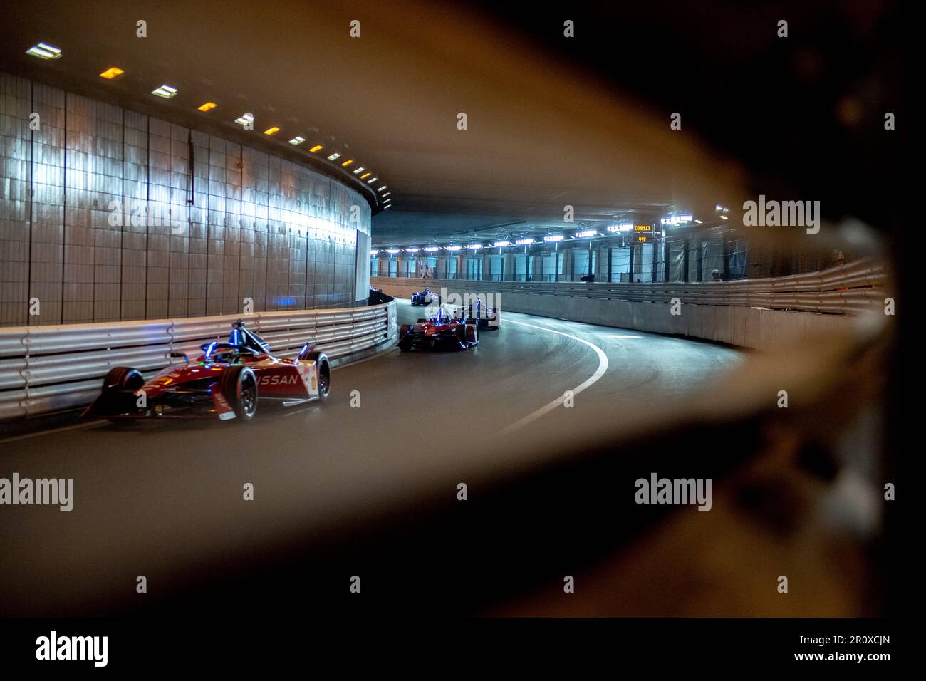 Cars are seen racing in the Tunnel during the 2023 Monaco Fia ABB ...
