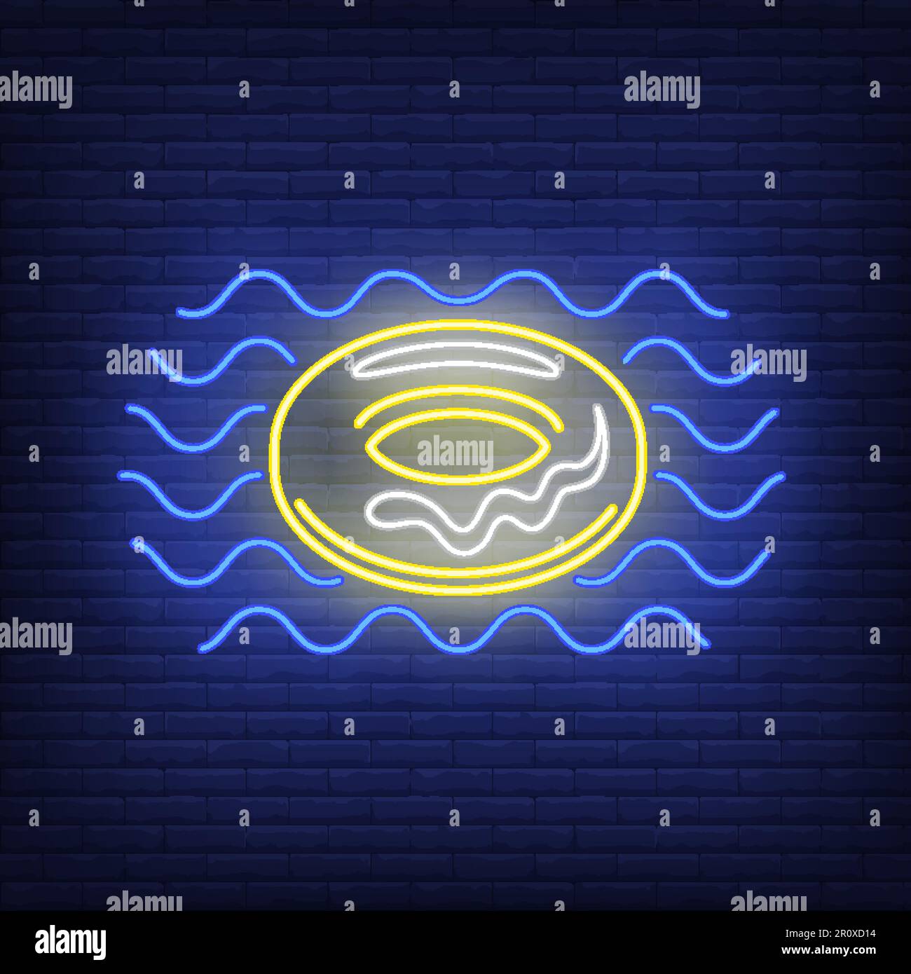 Rubber ring with design neon sign Stock Vector Image & Art - Alamy