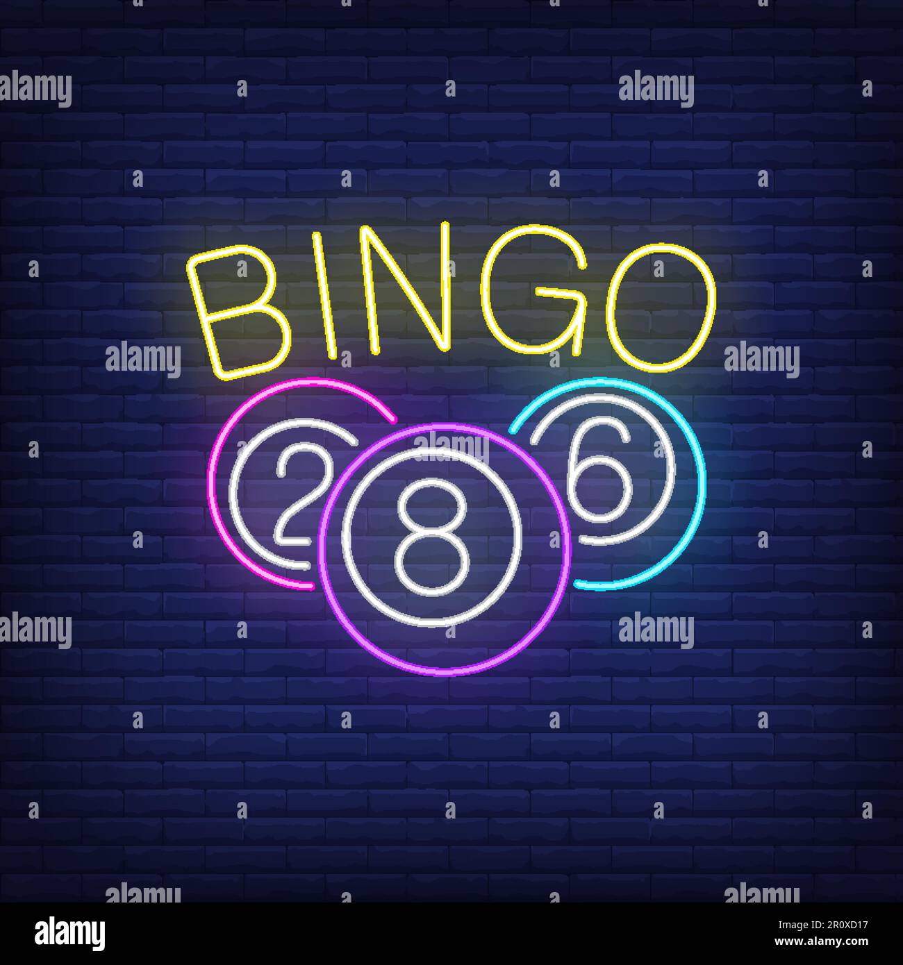 Bingo neon lettering and balls with numbers Stock Vector Image & Art ...