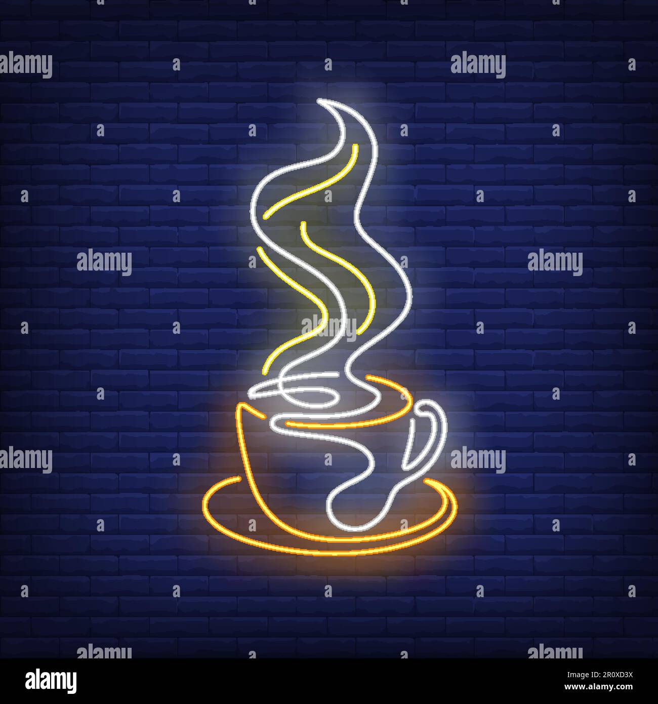 Steaming cup of coffee neon sign Stock Vector Image & Art - Alamy