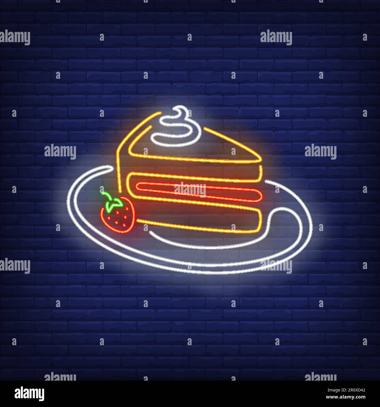 Cake slice neon sign Stock Vector Image & Art - Alamy