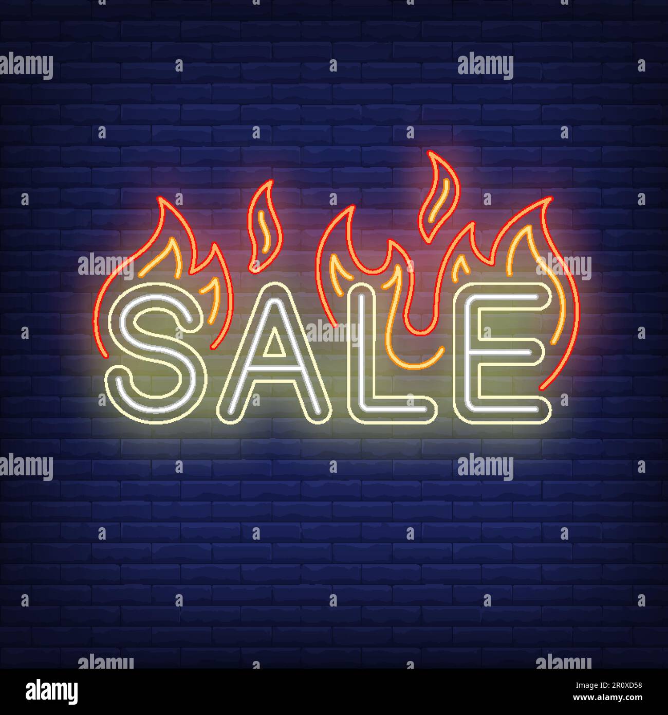 Sale with flames neon sign Stock Vector Image & Art - Alamy