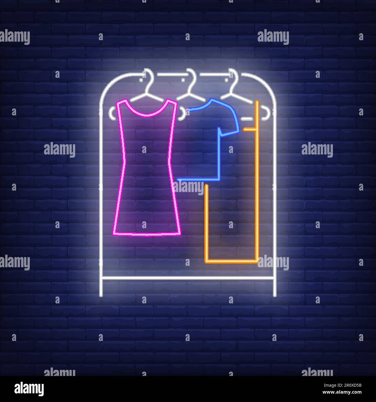 Clothes on rack neon sign Stock Vector Image & Art - Alamy