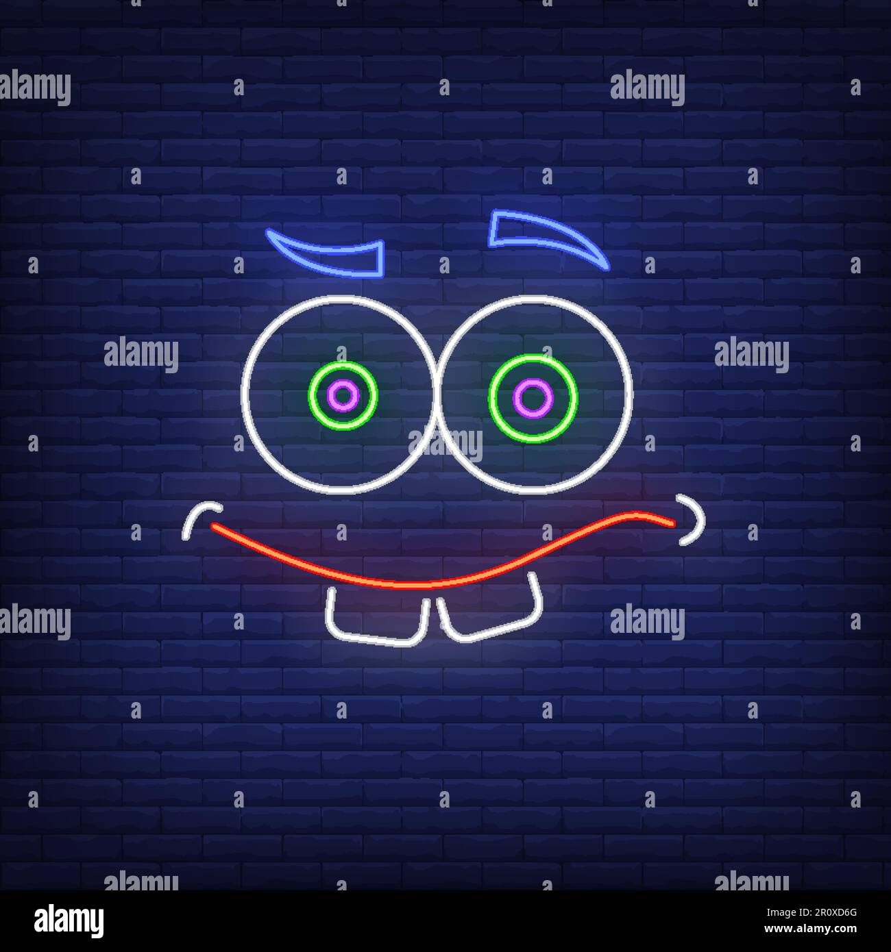 Funny emoticon neon sign Stock Vector Image & Art - Alamy