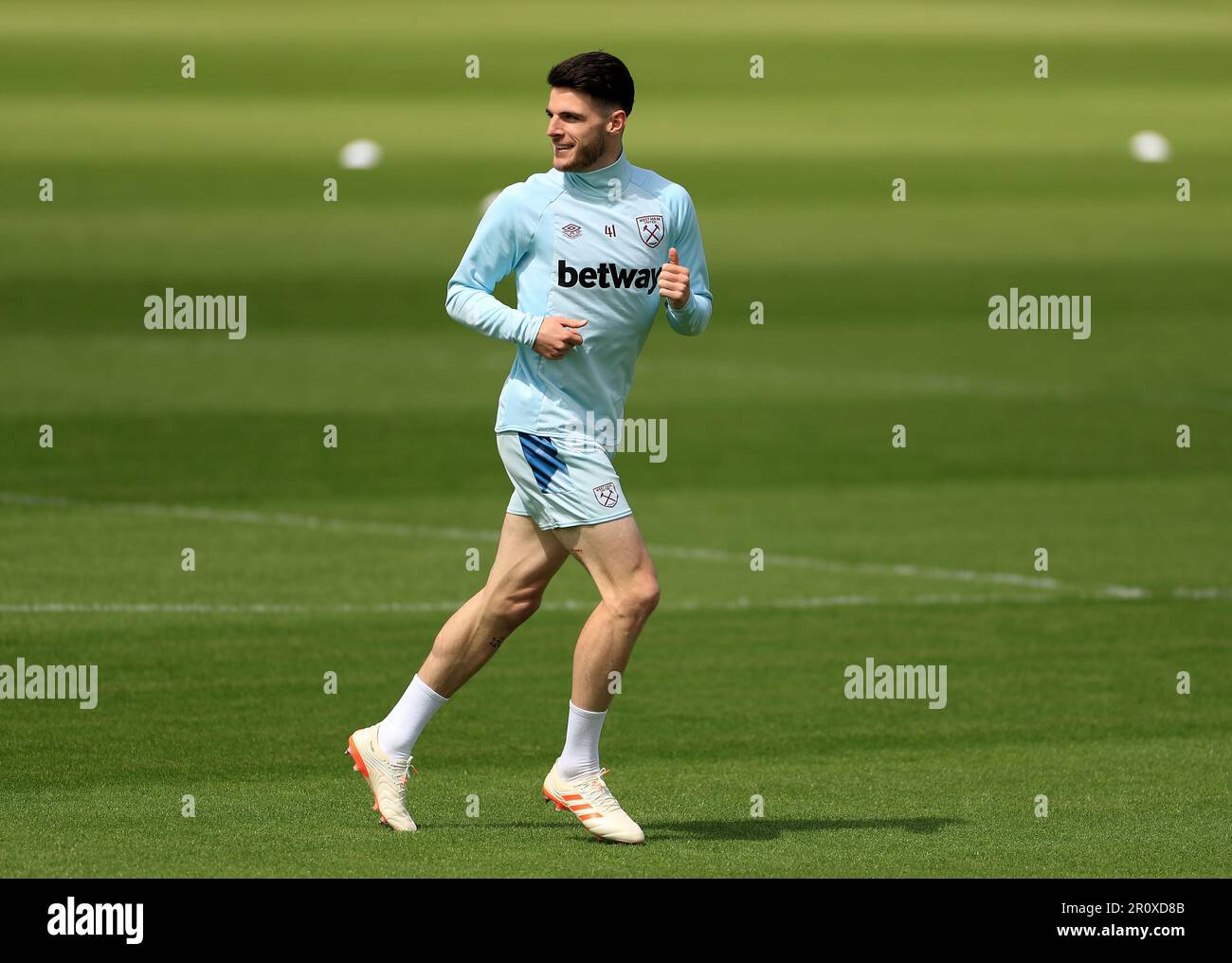 West Ham United's Declan Rice during a training session at Rush Green ...