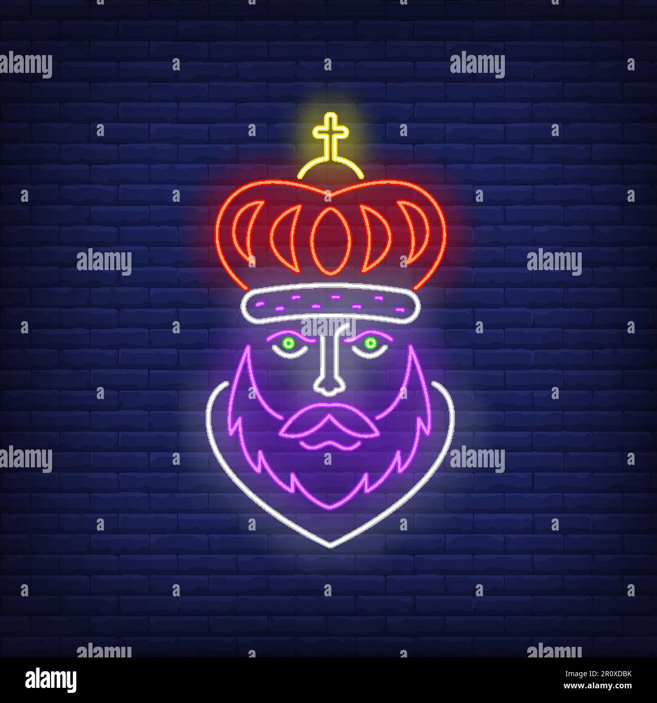 King wearing crown neon sign Stock Vector Image & Art - Alamy