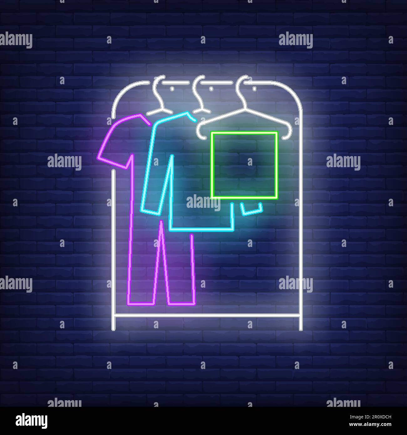 Garment on clothes rack neon sign Stock Vector Image & Art - Alamy