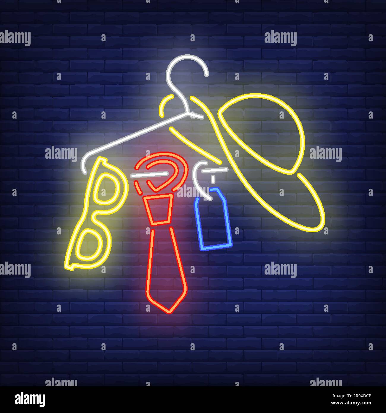 Accessories on hanger neon sign Stock Vector Image & Art - Alamy