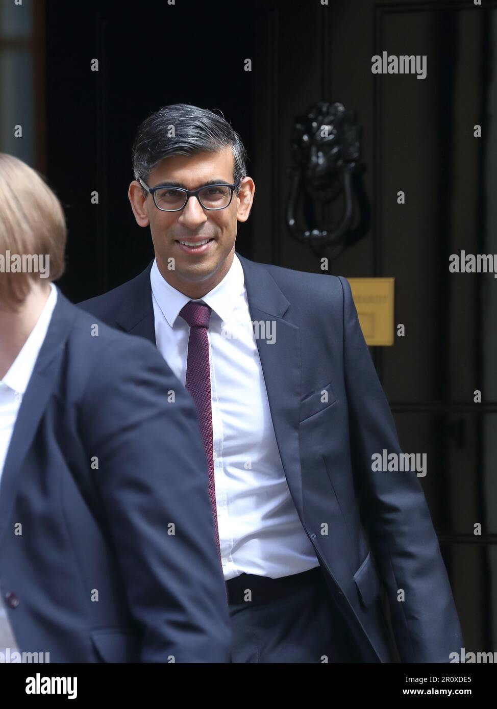 London, UK. 10th May, 2023. British Prime Minister Rishi Sunak leaves No 10 Downing Street to ...