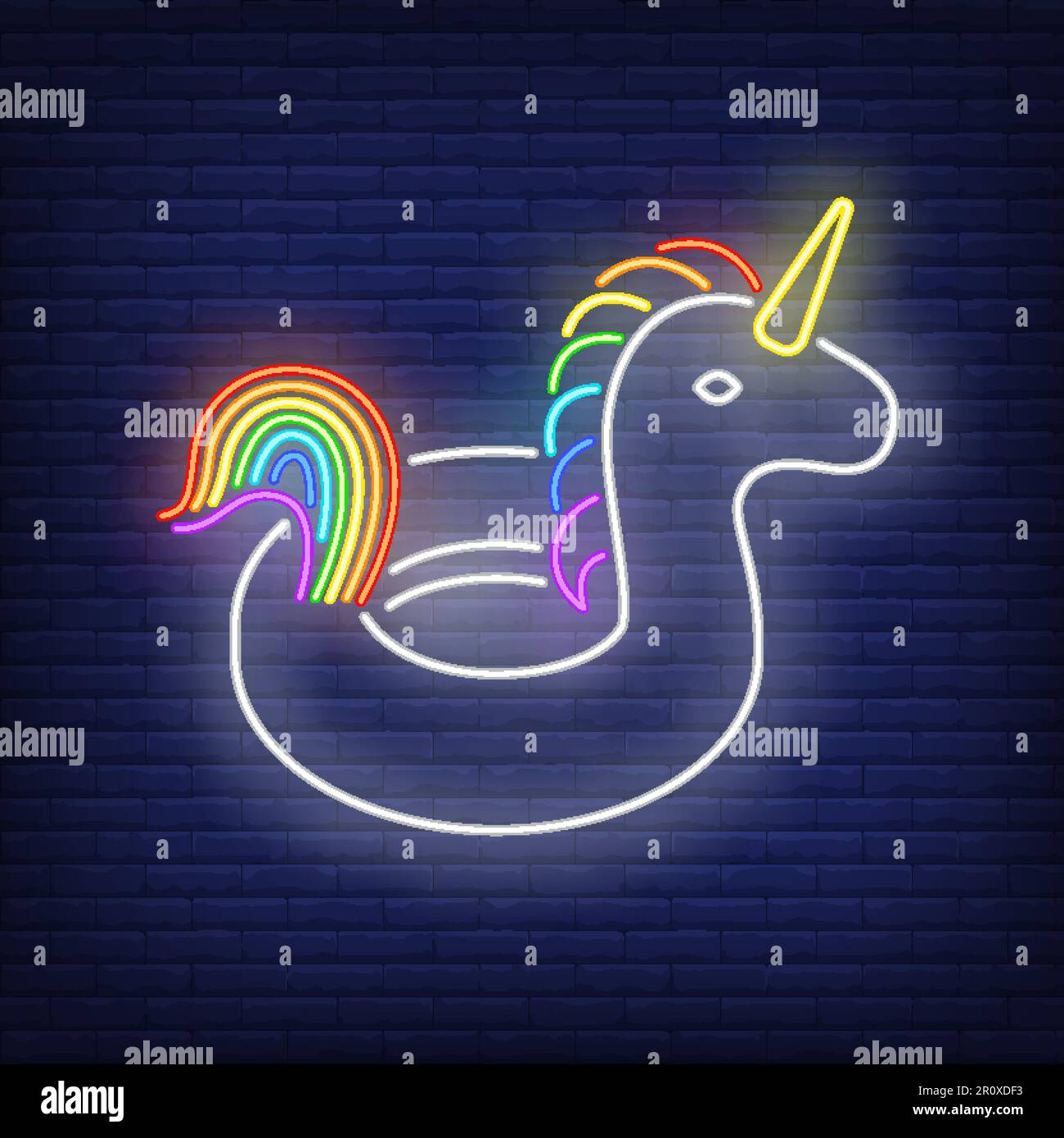 Unicorn rubber ring neon sign Stock Vector Image & Art - Alamy