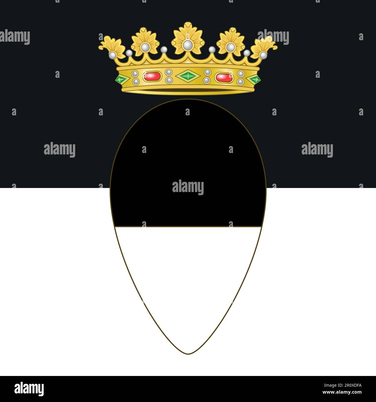 Ferrara, coat of arms of the city on the municipal flag, Emilia Romagna ...