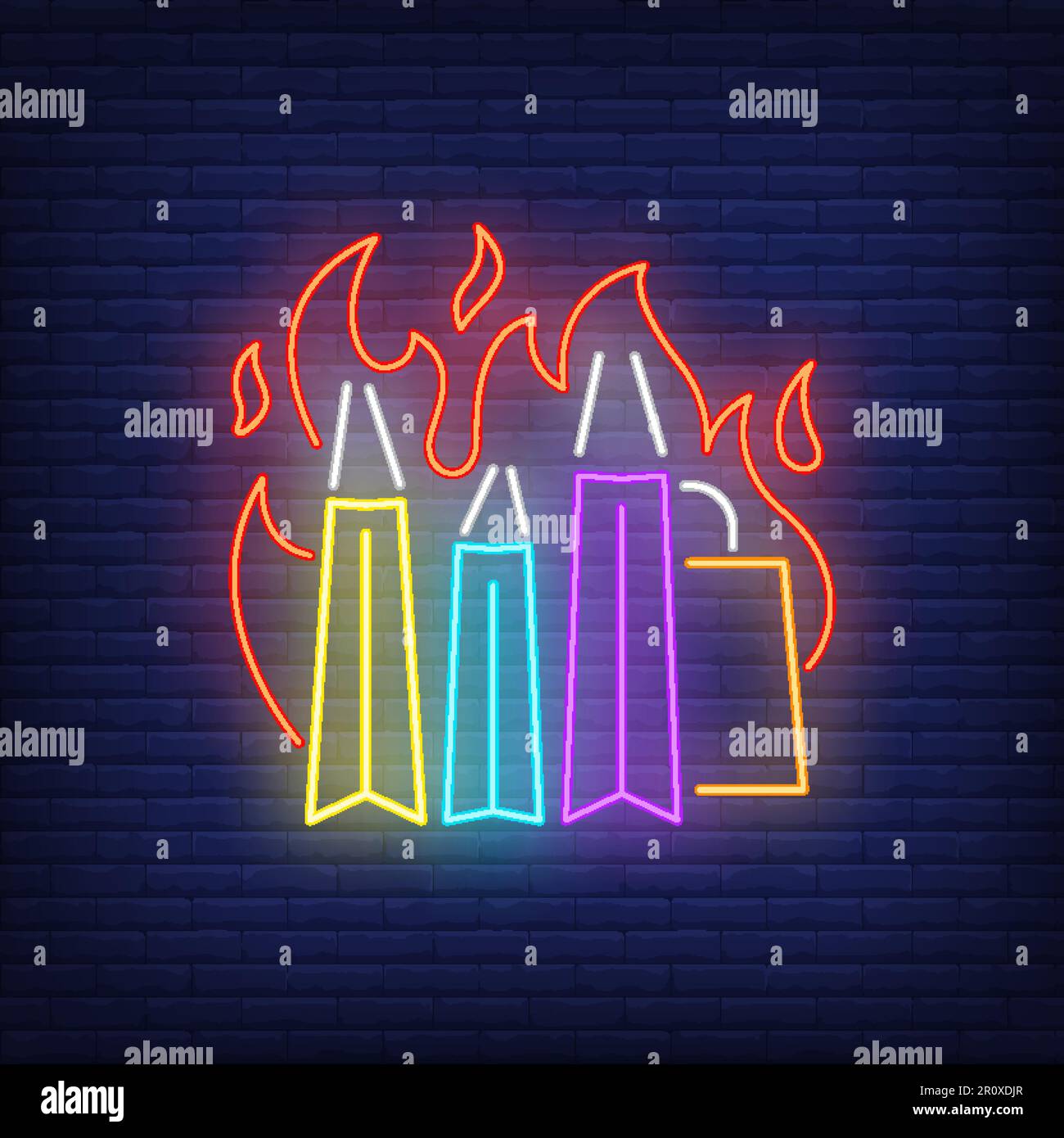 Four paper bags neon sign Stock Vector Image & Art - Alamy