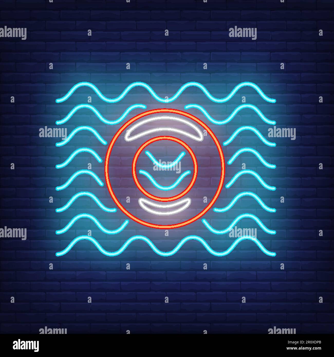 Lifebuoy on water neon sign Stock Vector Image & Art - Alamy