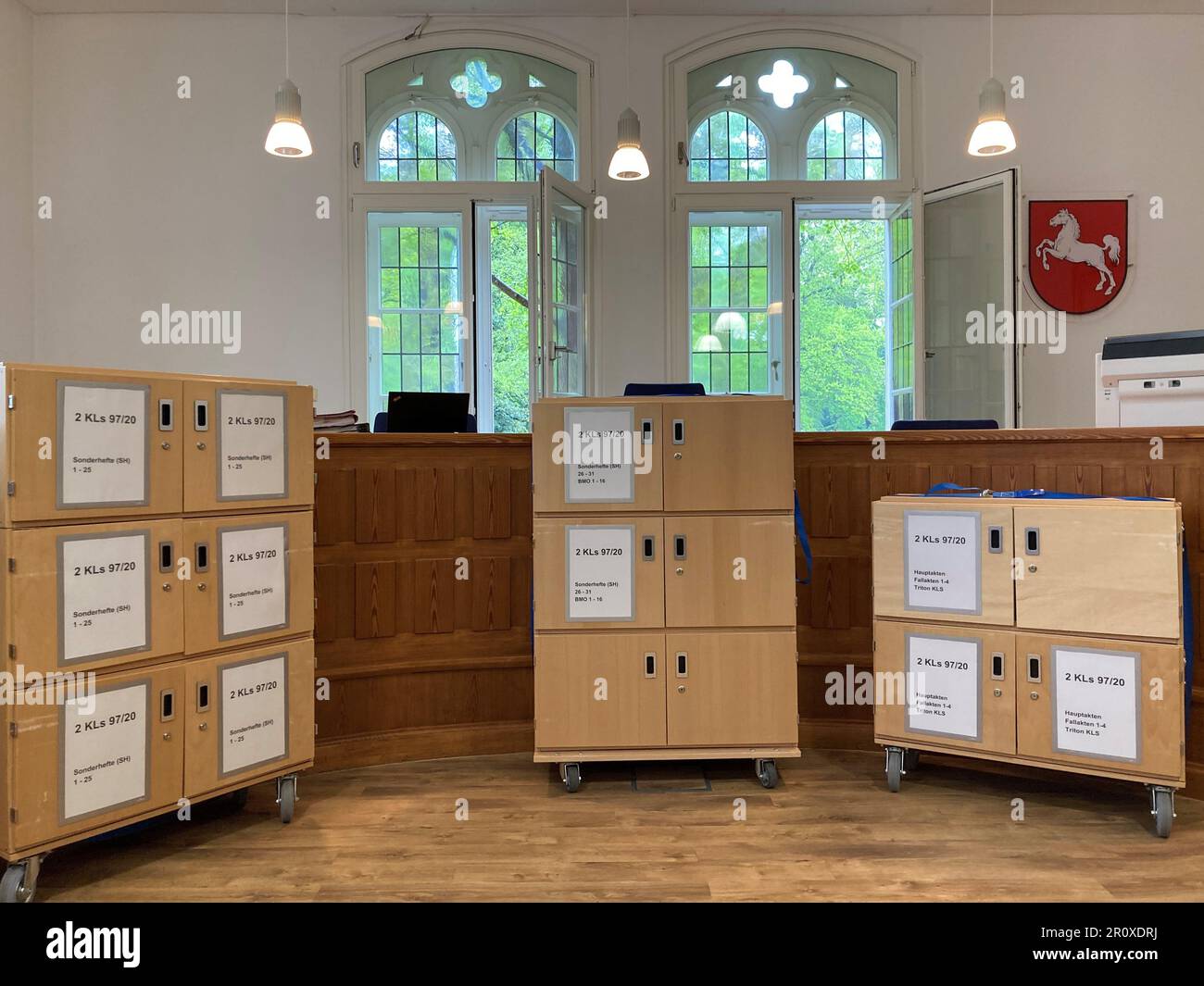 Oldenburg, Germany. 10th May, 2023. Cabinets with trial files on ...