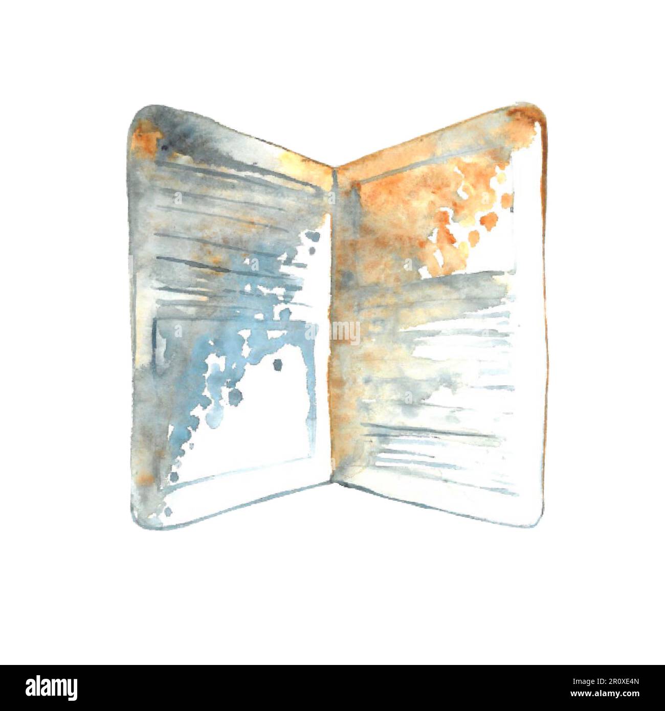 isolated watercolor hand drawn book, magazine, sketchbook, travel ...