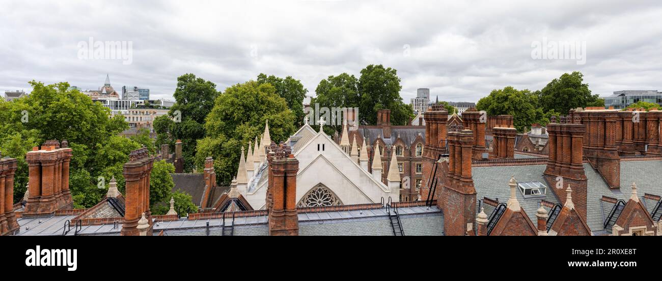 Rooftop level panorama of London from Chancery Lane area looking west ...