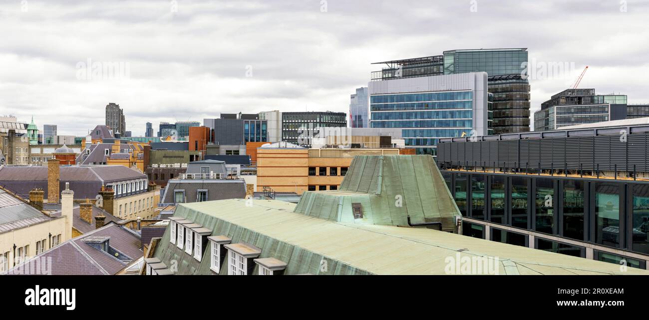 Rooftop level panorama of London from Chancery Lane area looking west ...
