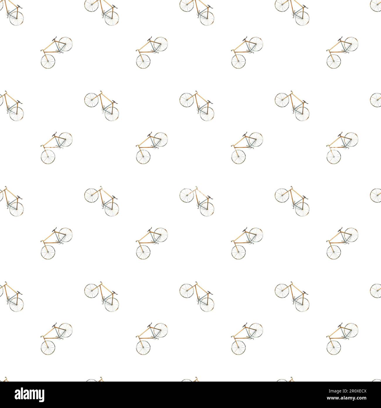 simple minimalistic watercolor pattern. pattern with a bicycle. painted ...