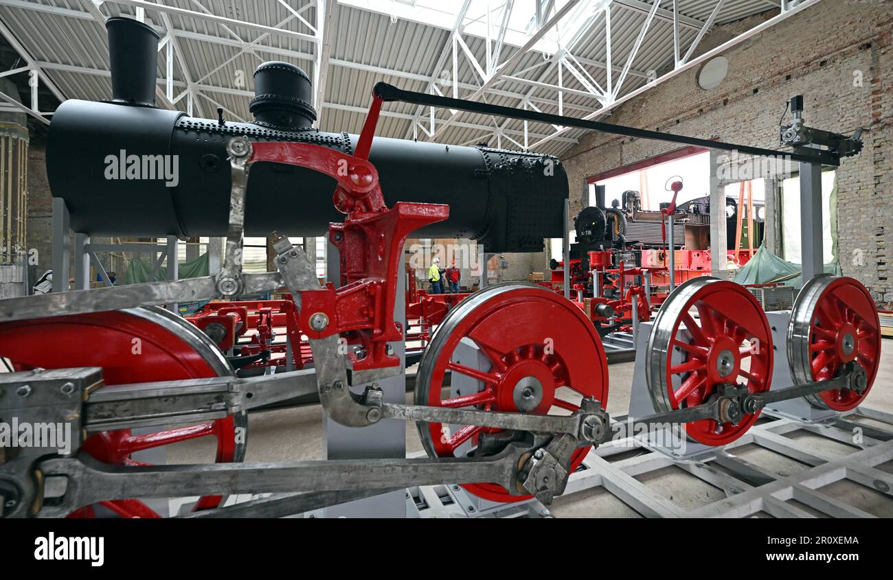 Meiningen, Germany. 10th May, 2023. A Prussian T13 steam locomotive is ...