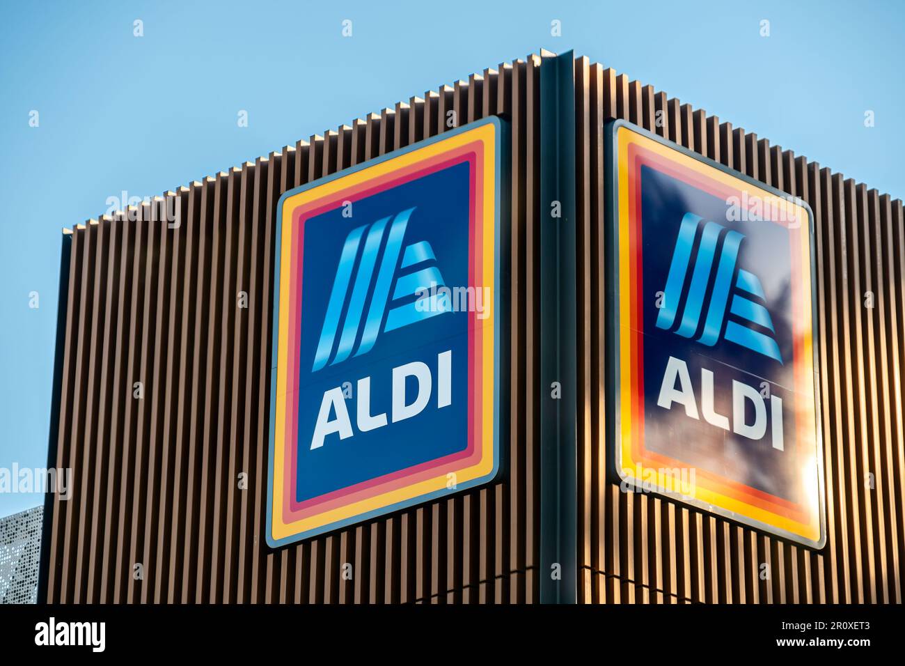 Adelaide, Australia - August 23, 2019: Exterior view of Aldi ...