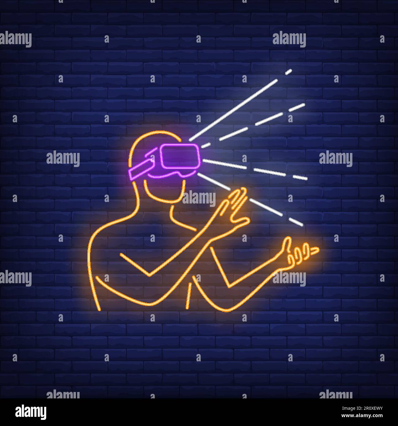 Virtual realistic neon sign hi-res stock photography and images - Alamy