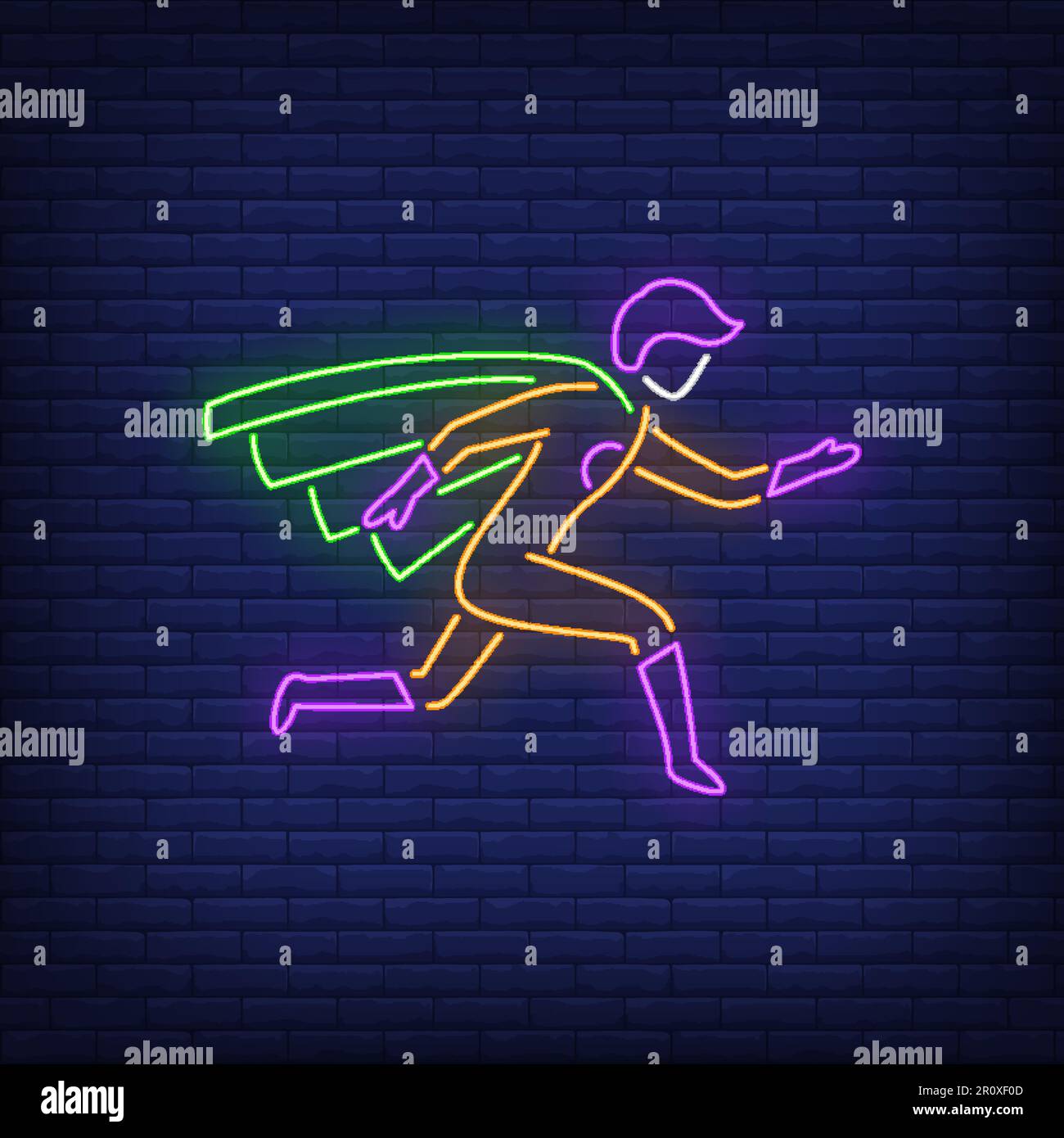 Superhero running neon sign Stock Vector Image & Art - Alamy