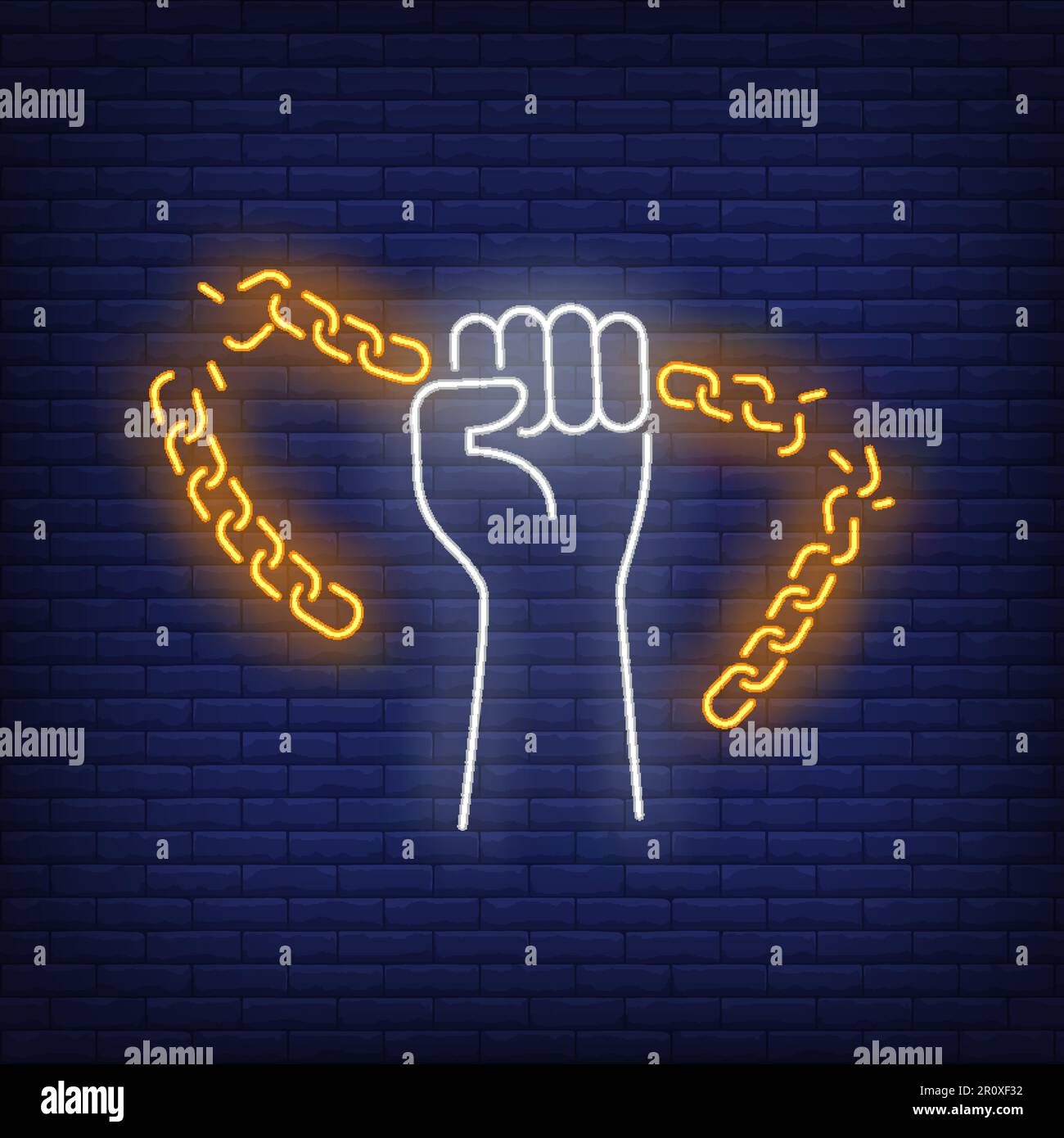 Hand holding broken chain neon sign Stock Vector Image & Art - Alamy