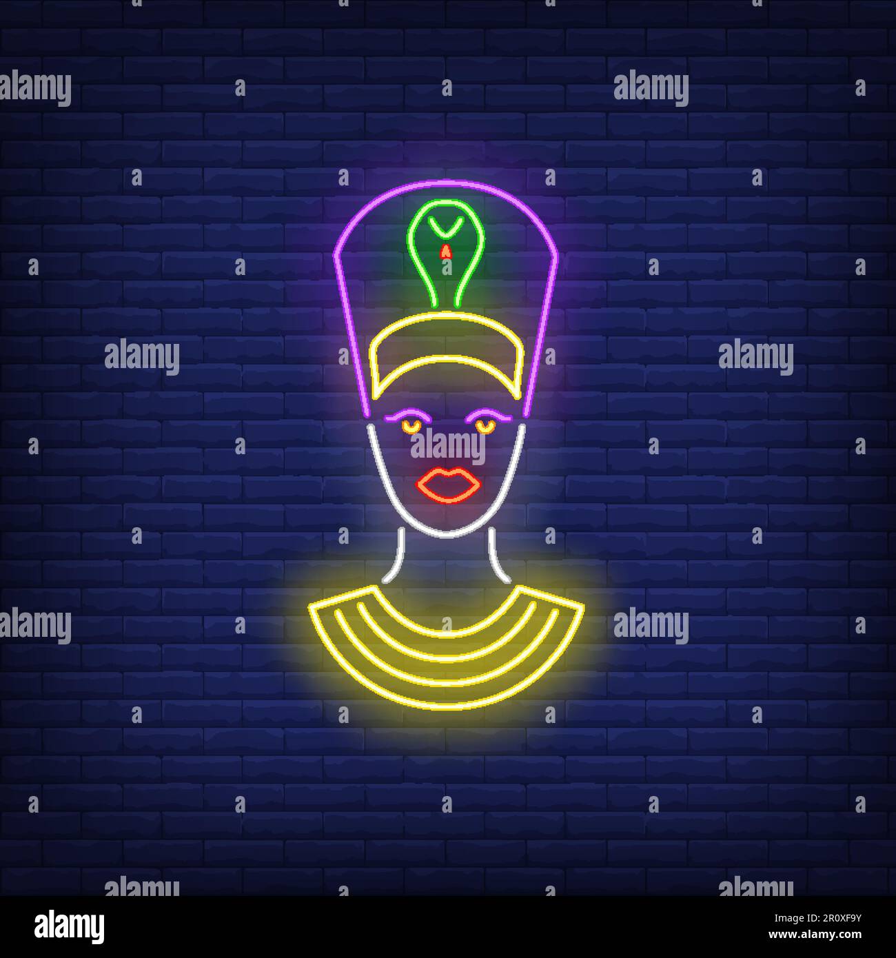 Nefertiti head neon sign Stock Vector Image & Art - Alamy