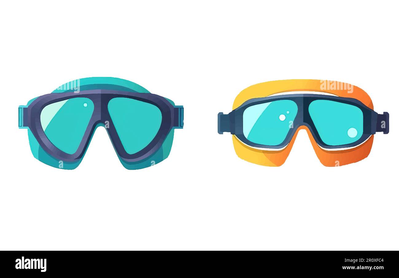 set vector illustration of dive swimming glasses isolate on white ...