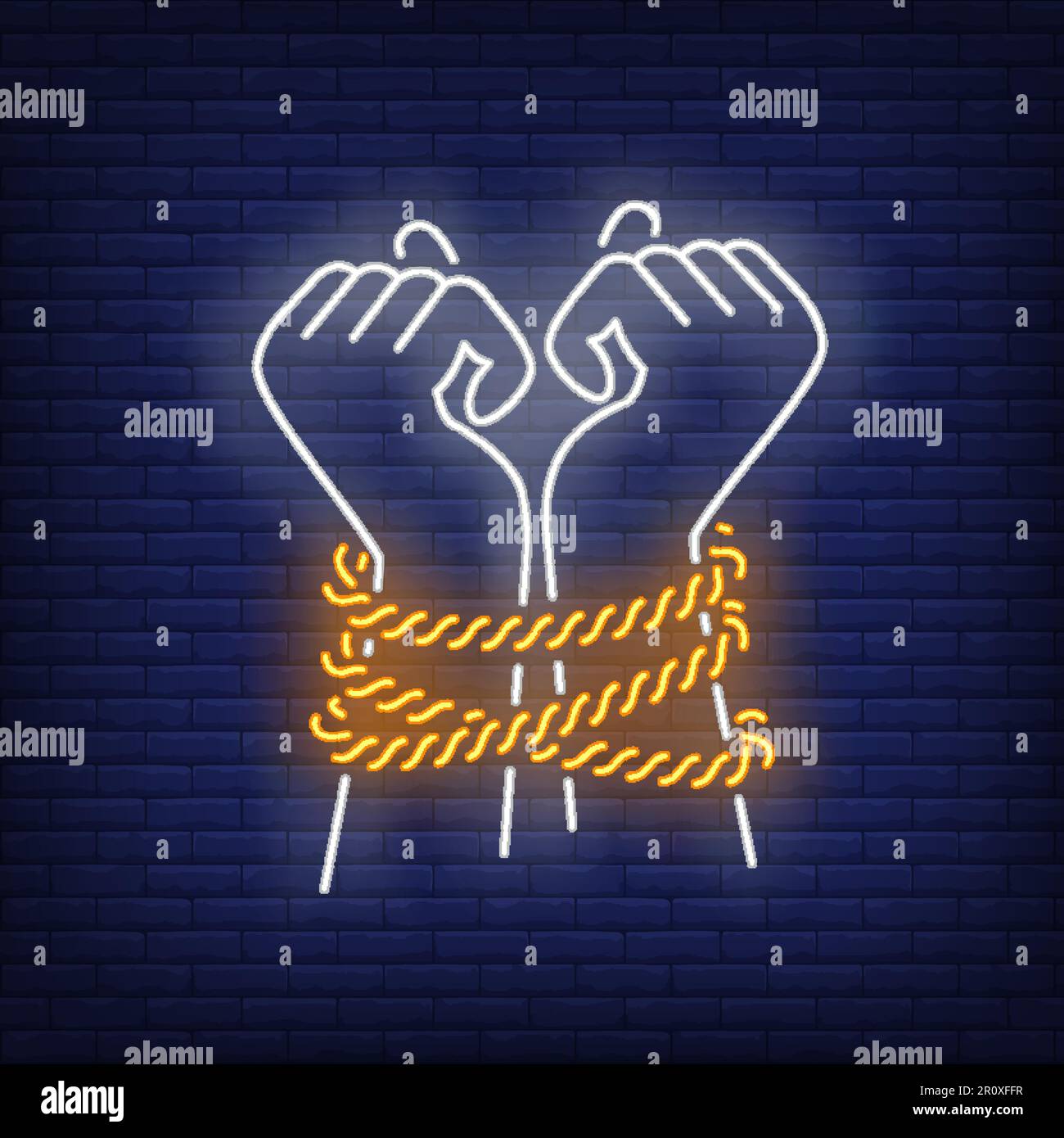 Tied hands neon sign Stock Vector Image & Art - Alamy