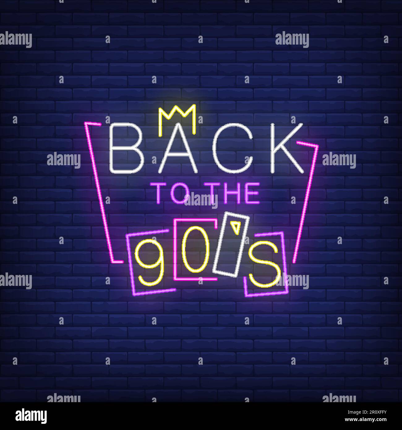 Bright back to nineties neon lettering Stock Vector Image & Art - Alamy