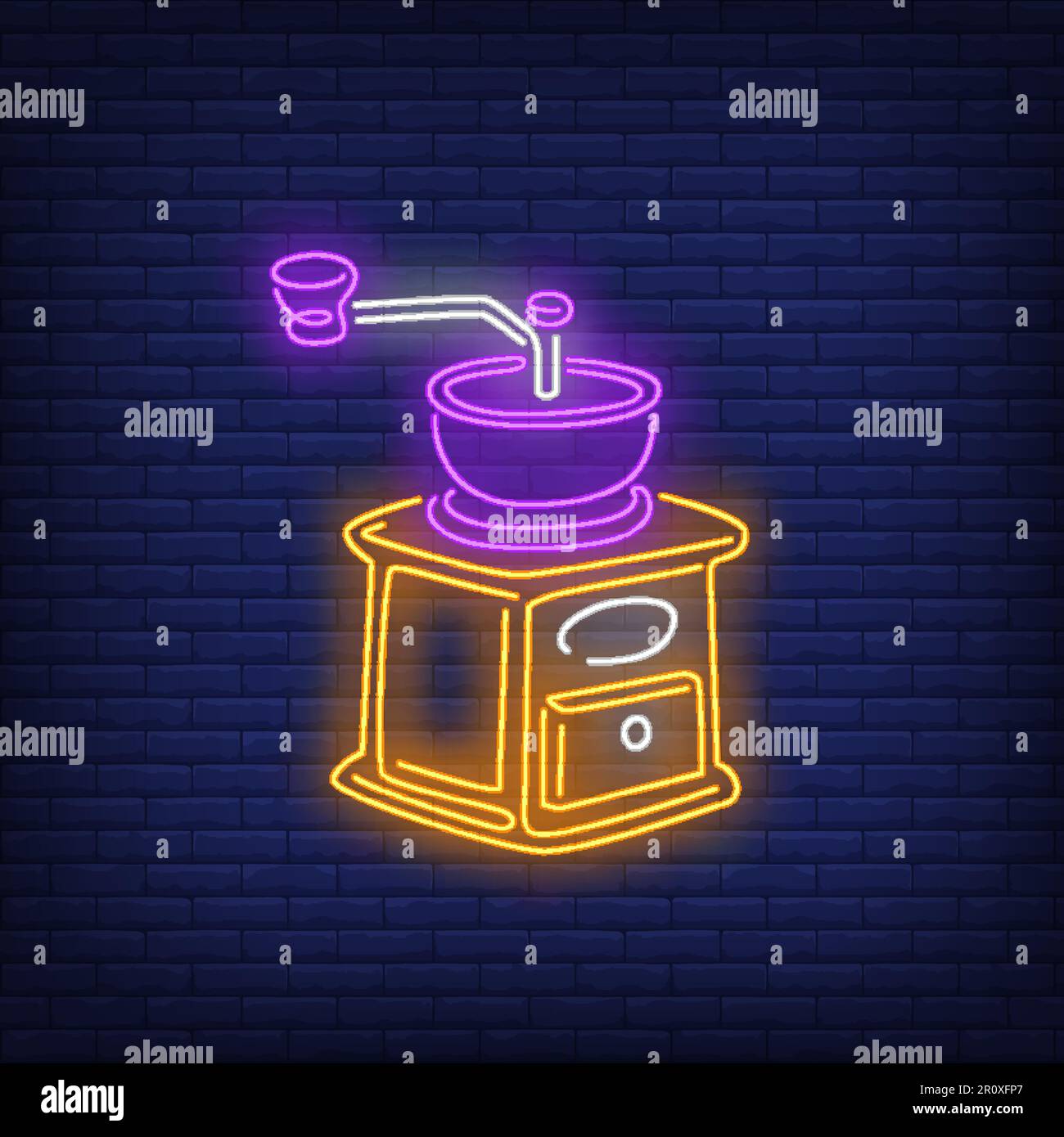 Hand coffee grinder neon sign Stock Vector Image & Art - Alamy