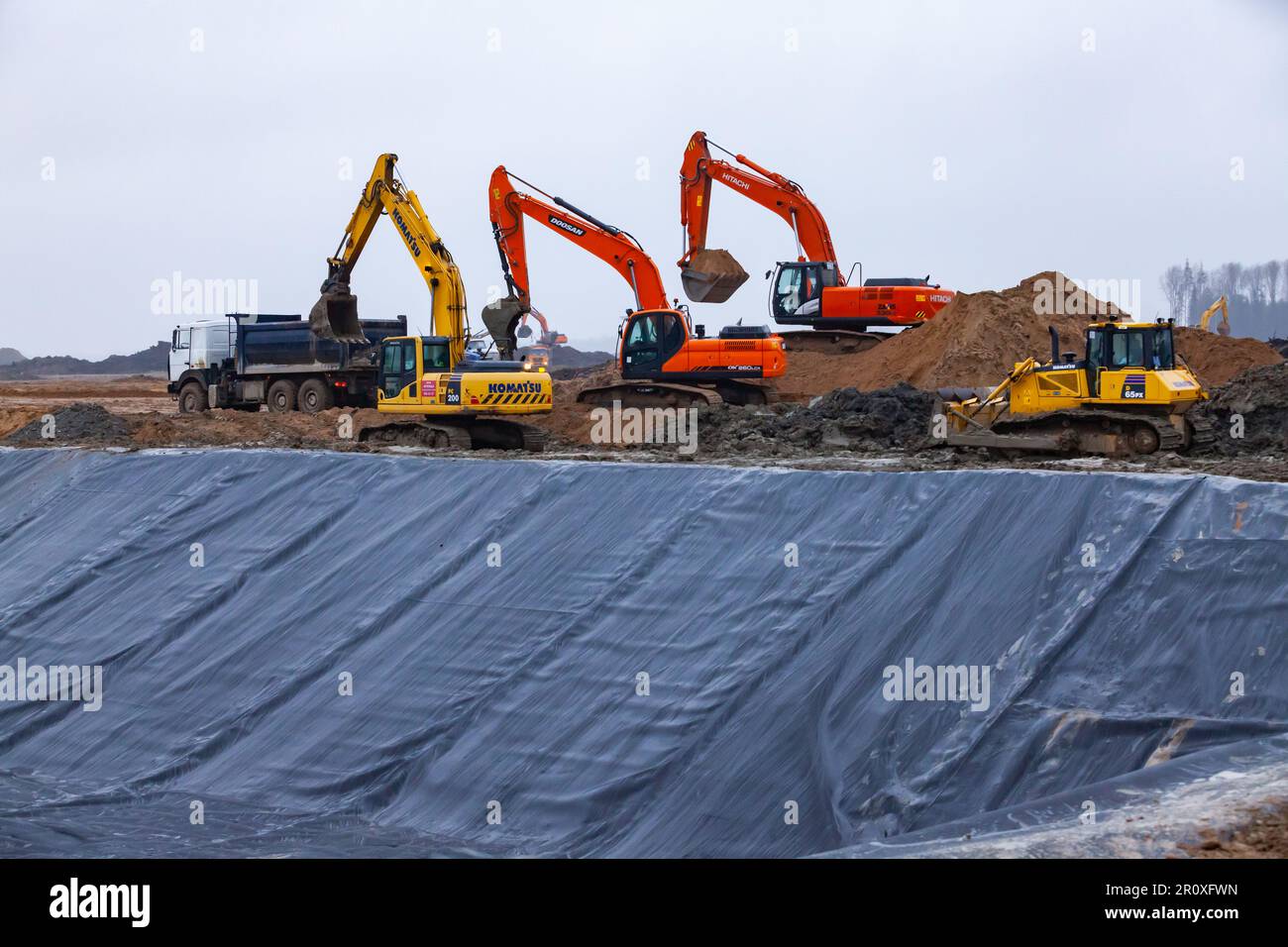 Ust-Luga, Leningrad oblast, Russia - November 16, 2021: Construction of ...