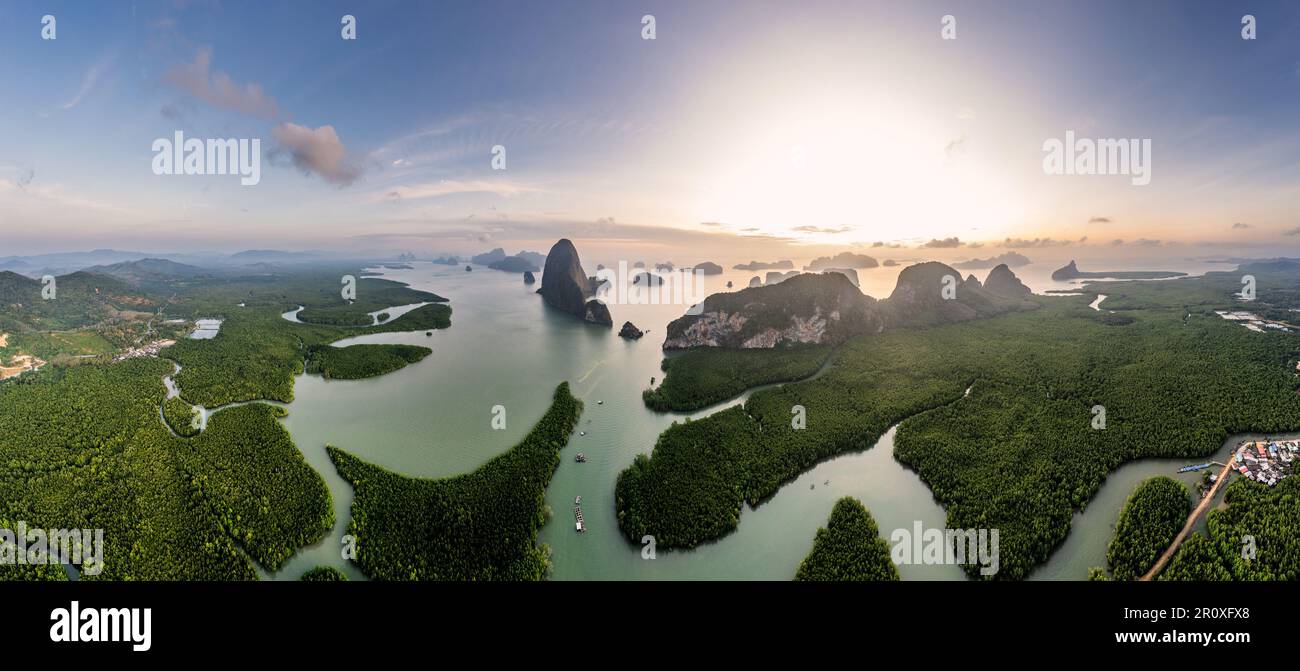 Aerial view of the Thailand landmarks Stock Photo - Alamy