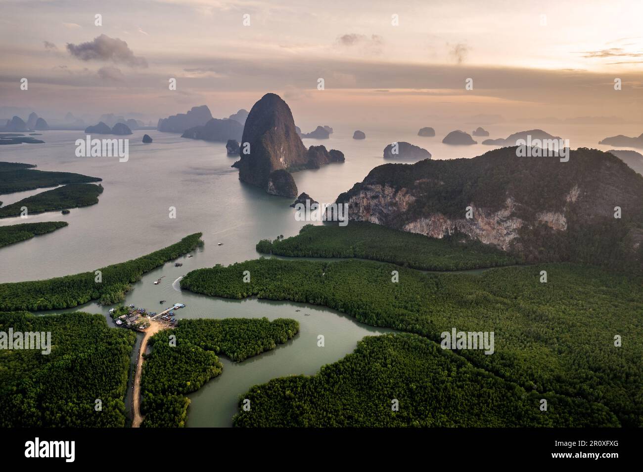 Aerial view of the Thailand landmarks Stock Photo - Alamy