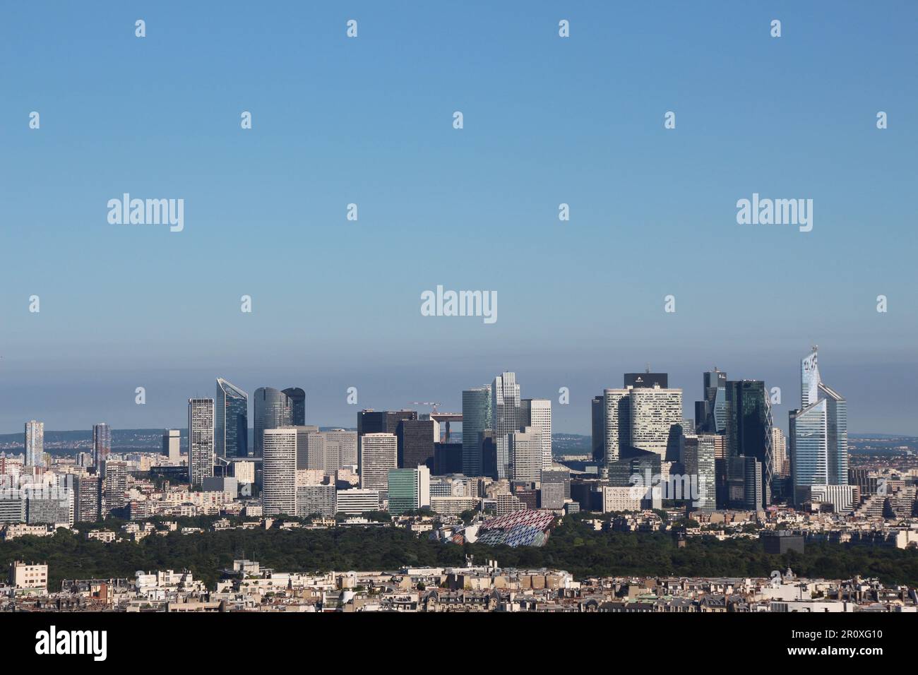 A scenic aerial view of Paris, France, with a high-rise building in the ...