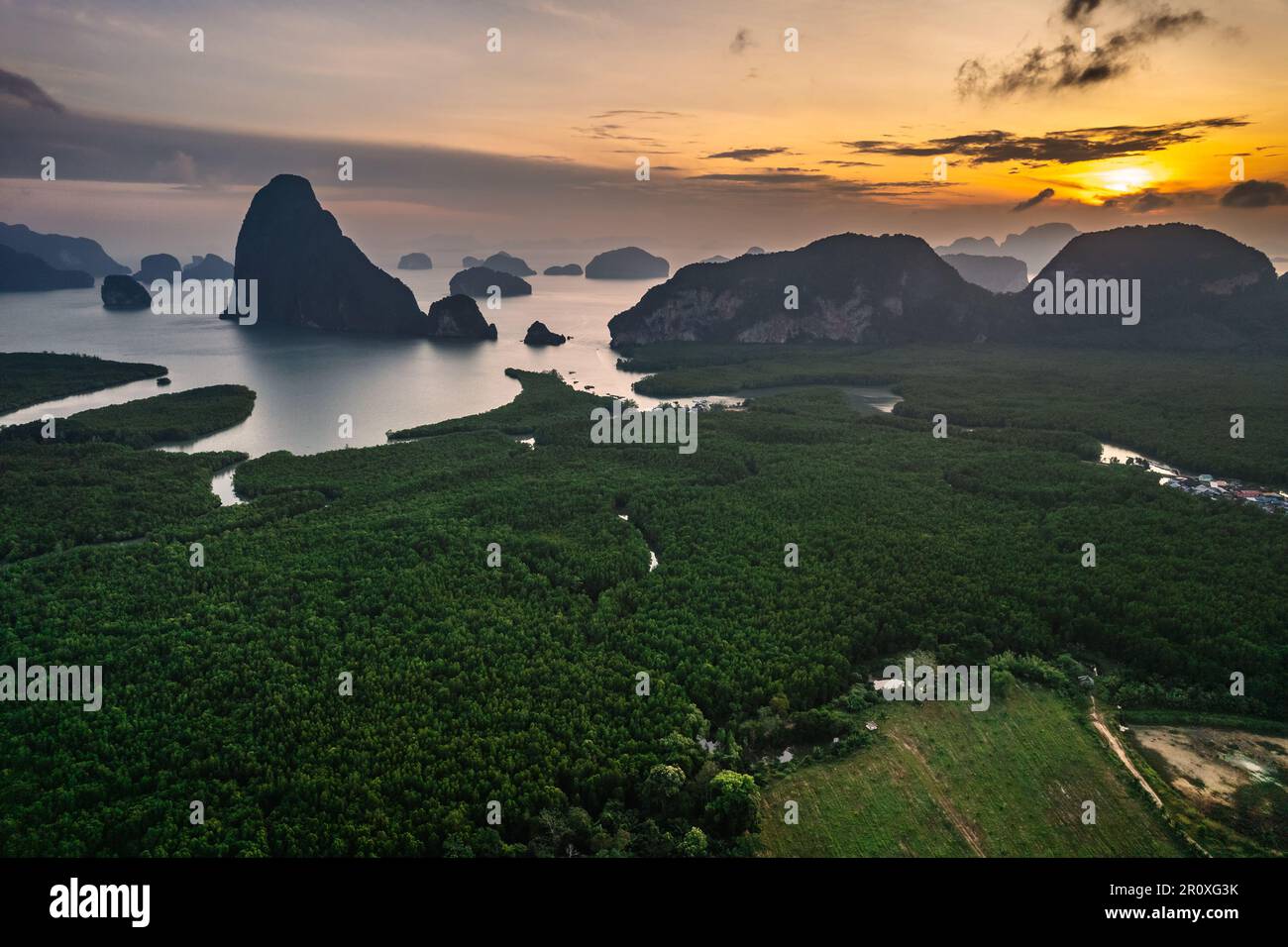 Aerial view of the Thailand landmarks Stock Photo - Alamy