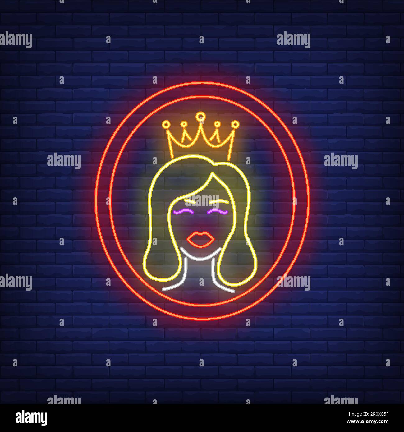 Princess in circle neon sign Stock Vector Image & Art - Alamy
