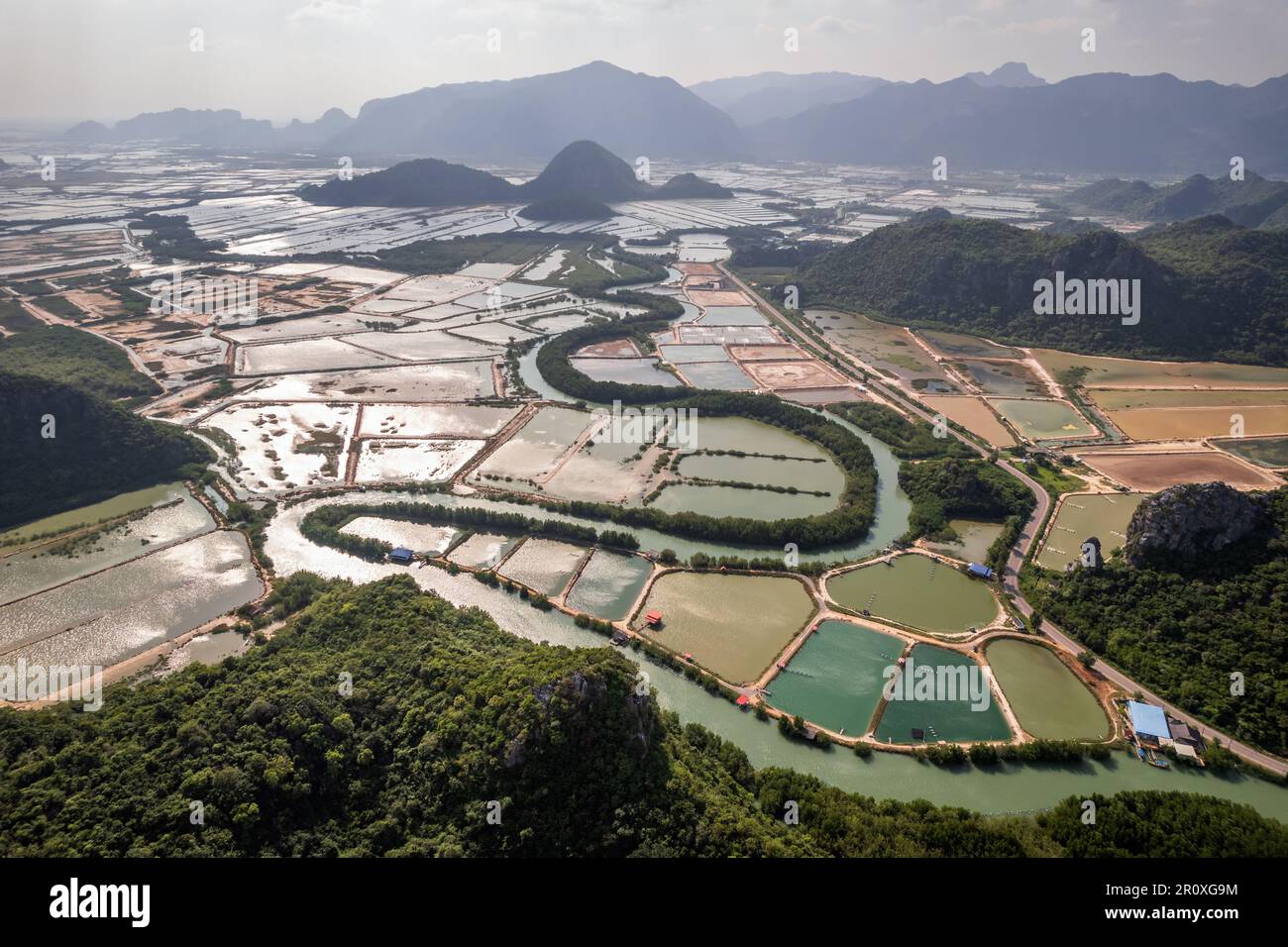 Aerial view of the Thailand landmarks Stock Photo - Alamy